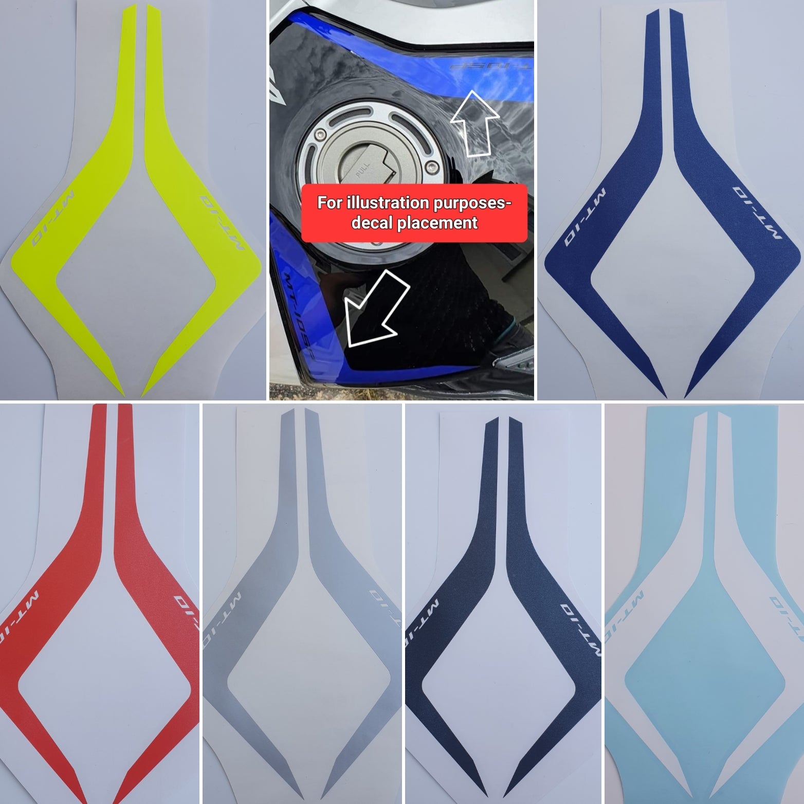 Yamaha MT10 Tank Top Decals (Fits Gen 1 & Gen 2) – Century Carbon